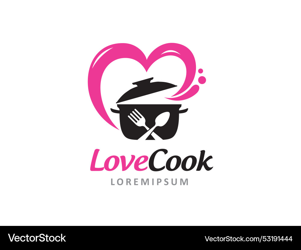 Love cook logo symbol or icon template Royalty Free Vector