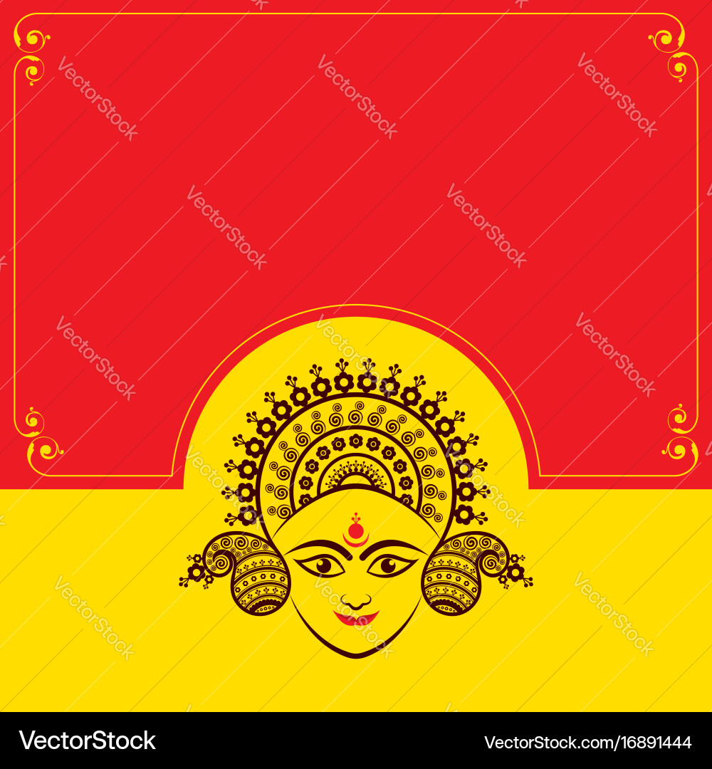Navratri utsav greeting card Royalty Free Vector Image