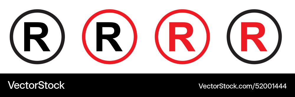 Registered trademark symbol line art Royalty Free Vector