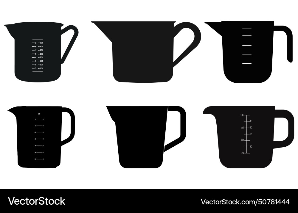 Silhouette measuring cup with pour spout Vector Image