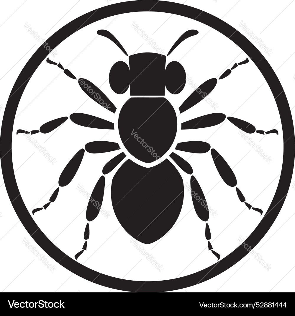 Sleek and stylish black ant emblem logo Royalty Free Vector