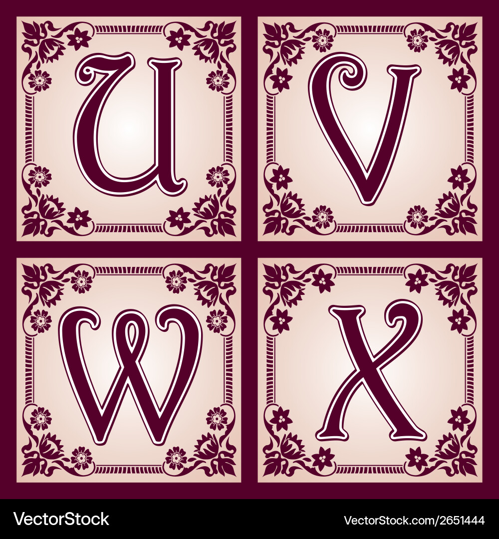 Vintage Alphabet Letters Royalty Free Vector Image