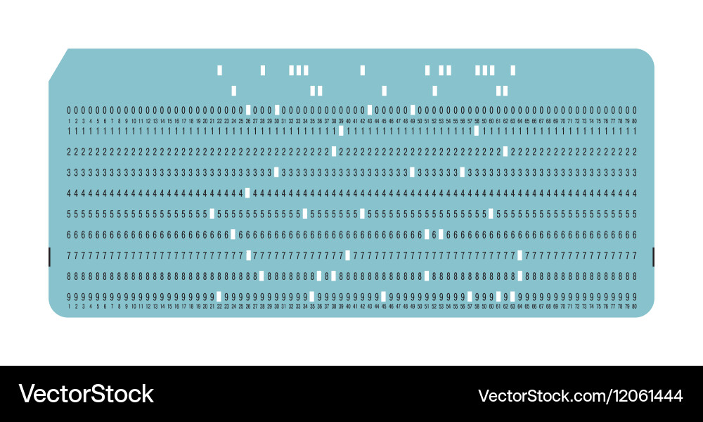 Vintage Punched Card Data Storage Royalty Free Vector Image