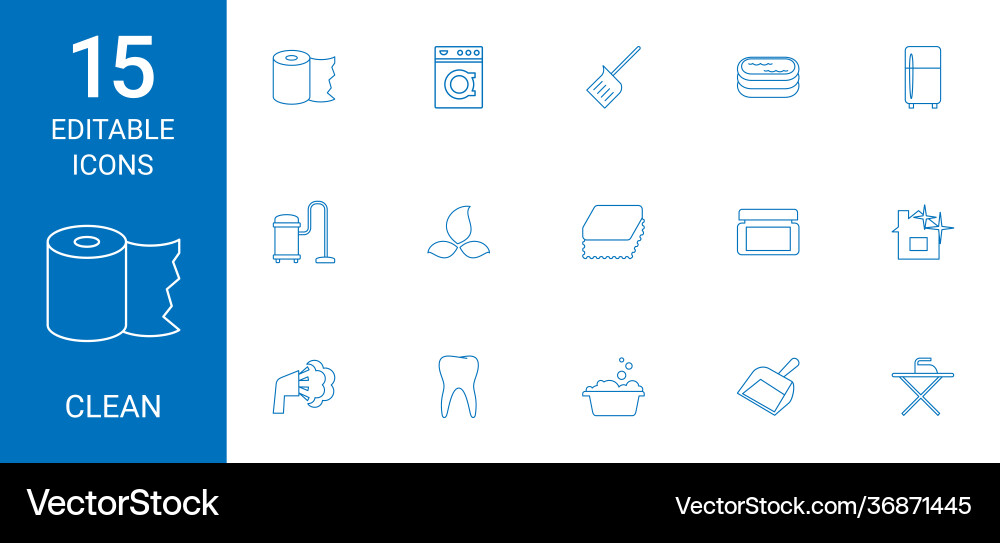 15 clean icons Royalty Free Vector Image - VectorStock