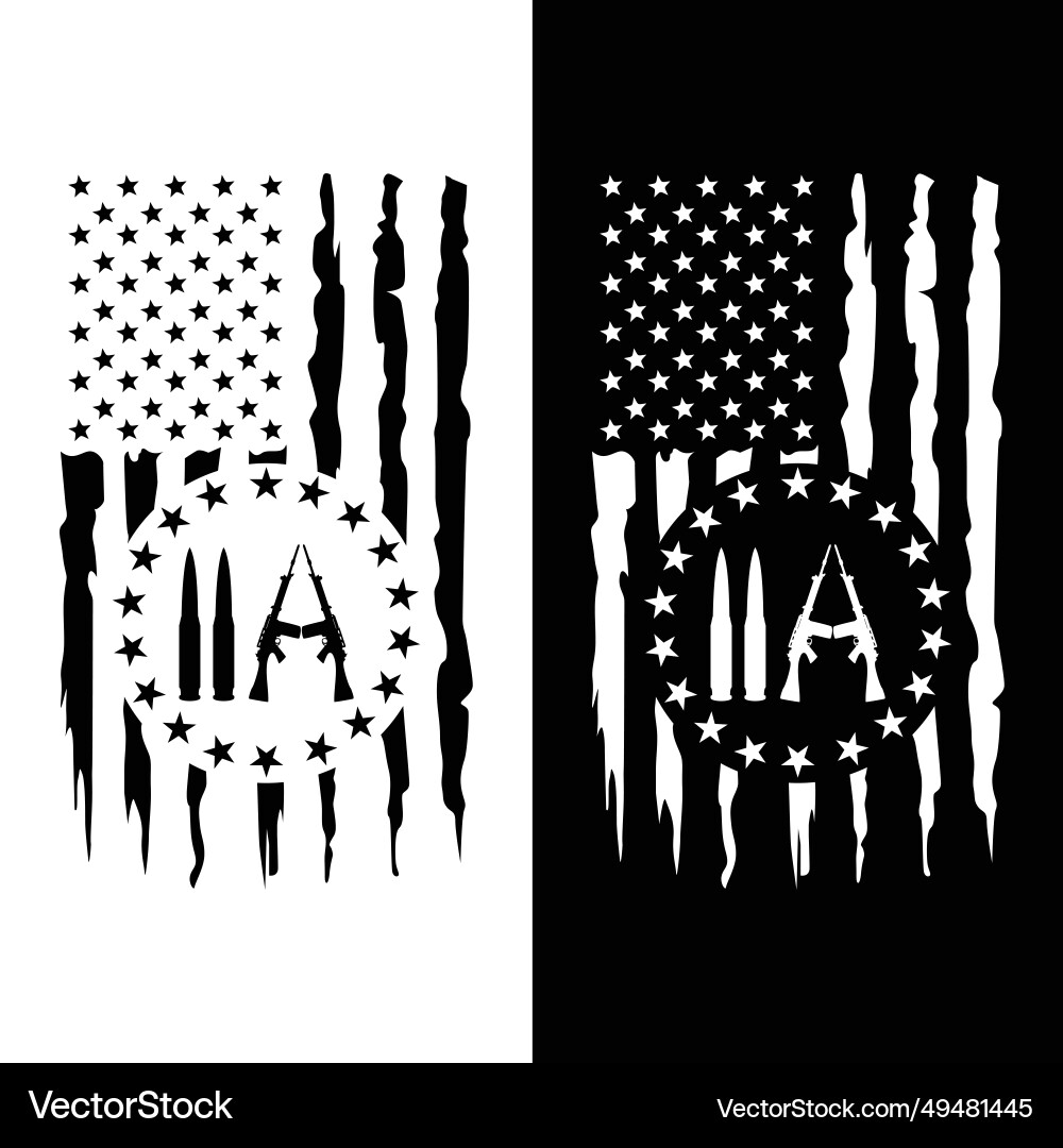 2nd amendment flag t shirt design Royalty Free Vector Image