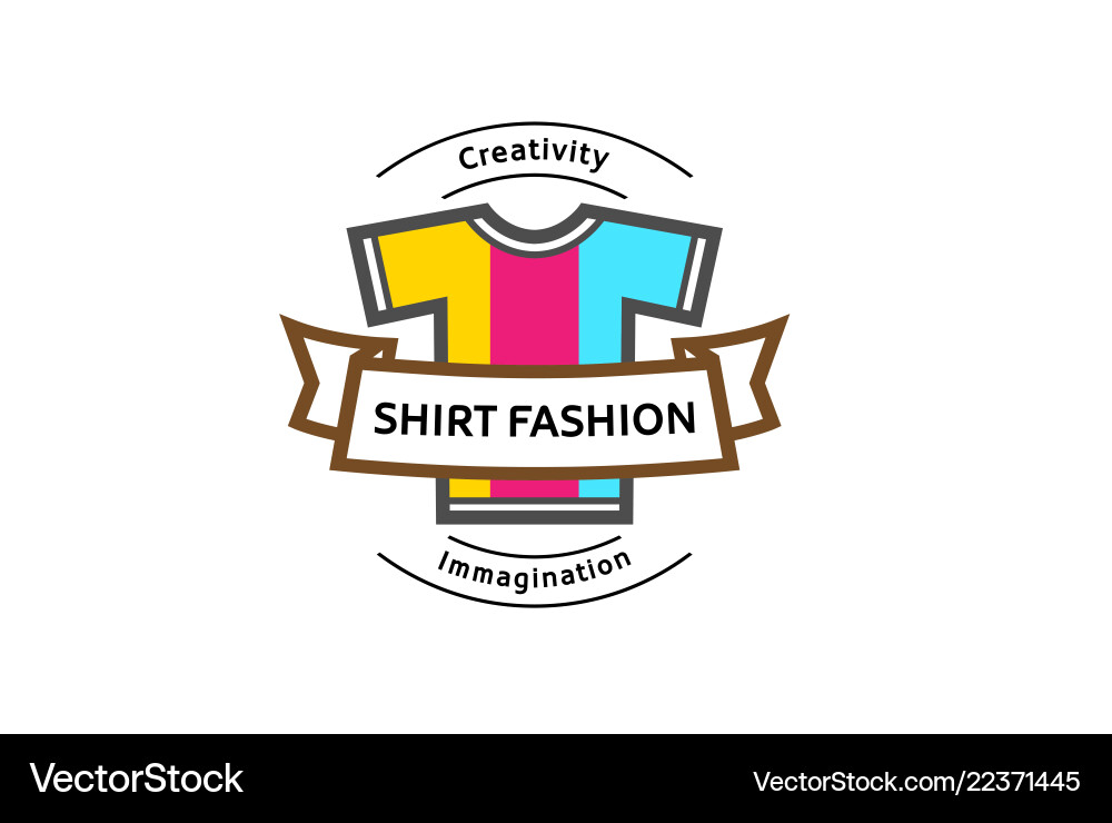 Creative colorful shirt silk screen logo Vector Image