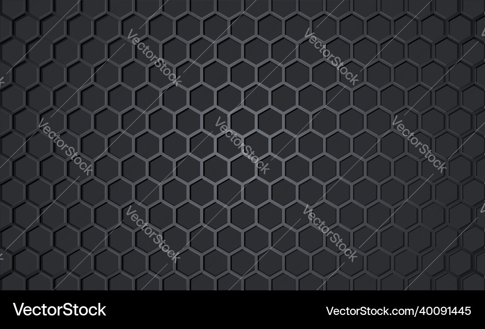 Dark gray 3d hexagon carbon fiber metallic Vector Image