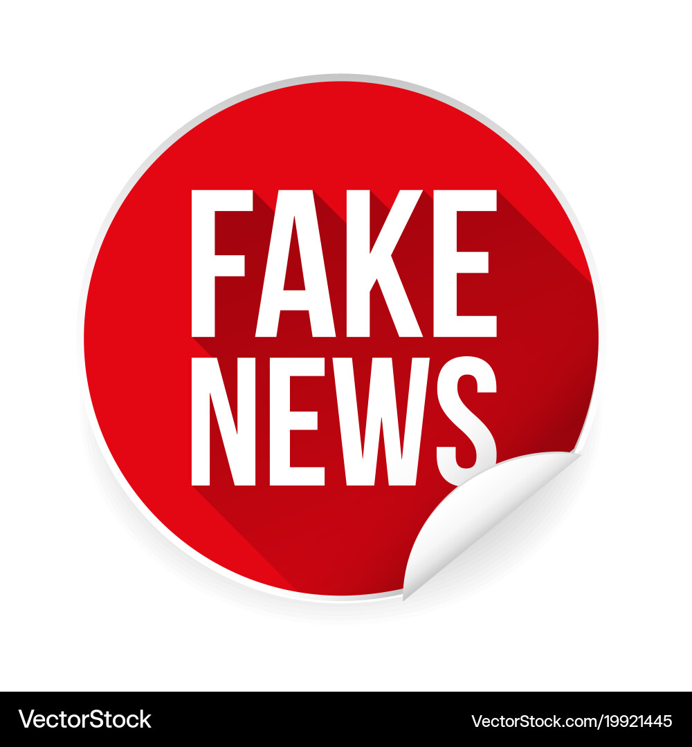 Fake News Sticker Label Royalty Free Vector Image