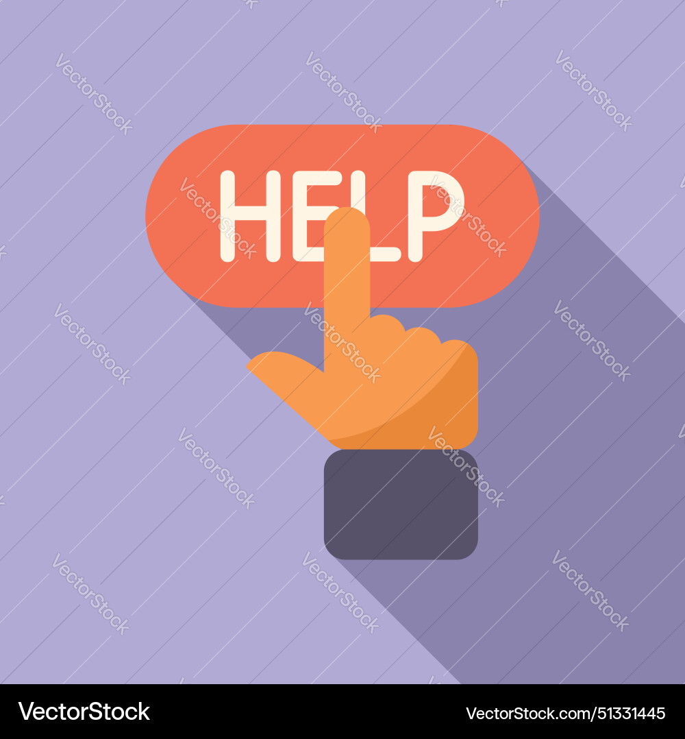 Finger pressing help button icon Royalty Free Vector Image