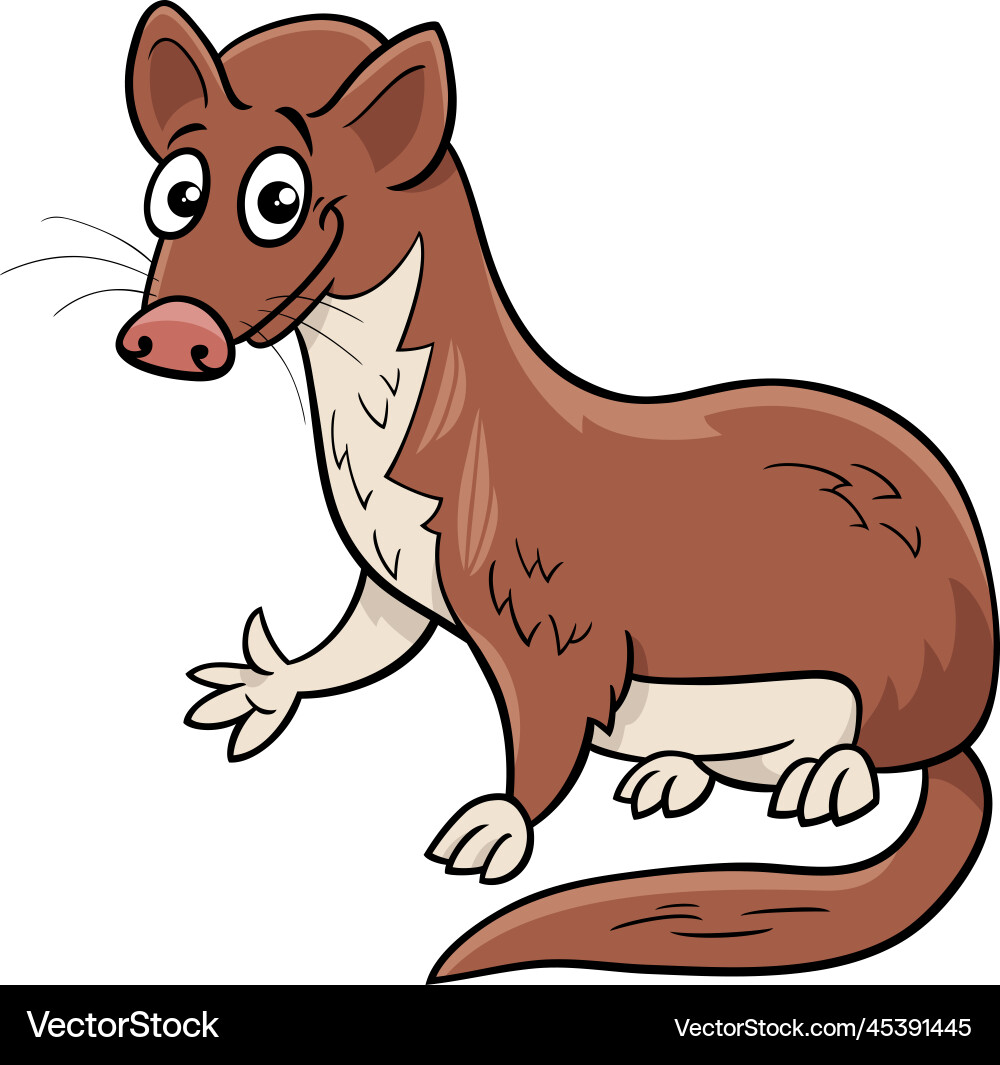 Funny cartoon weasel animal character Royalty Free Vector