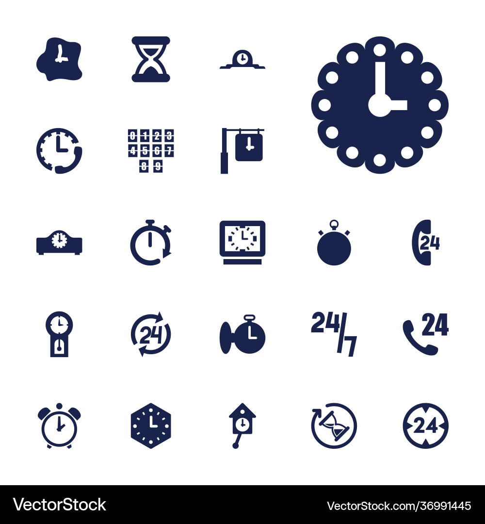 Hour icons Royalty Free Vector Image - VectorStock