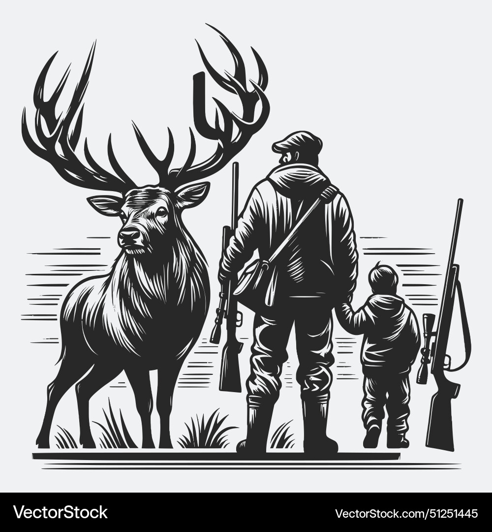 Hunting life svg silhouette file Royalty Free Vector Image