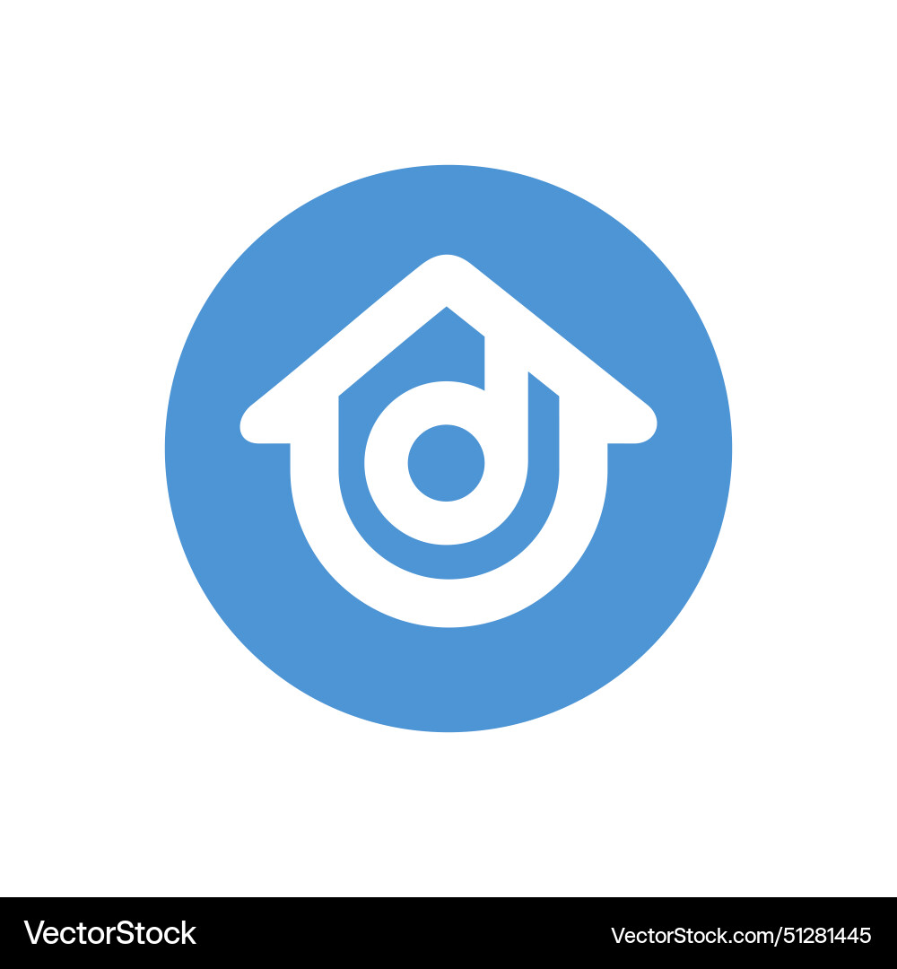 Letter d house logo icon design alphabet home Vector Image