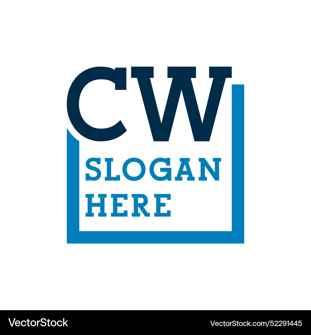 Minimal initials logo letters c and w cw initial Vector Image