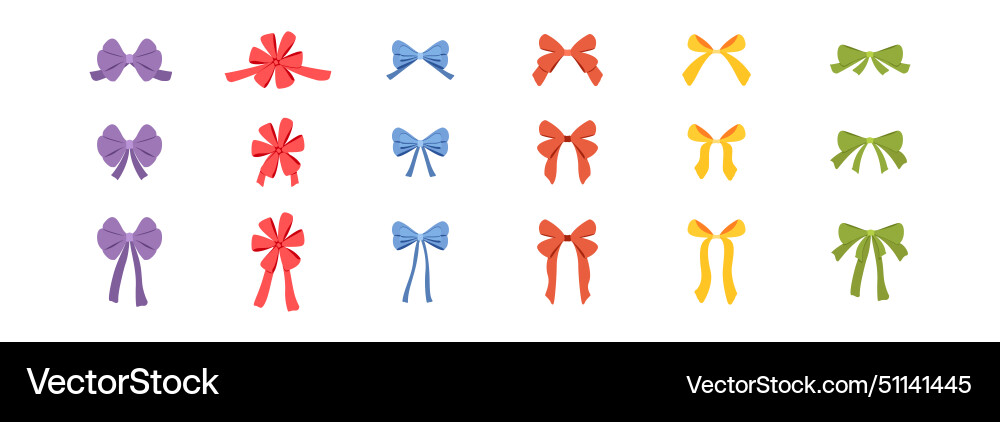 Multicolored decorative bows Royalty Free Vector Image