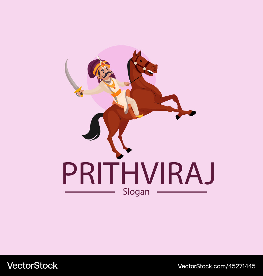 Prithviraj mascot logo Royalty Free Vector Image