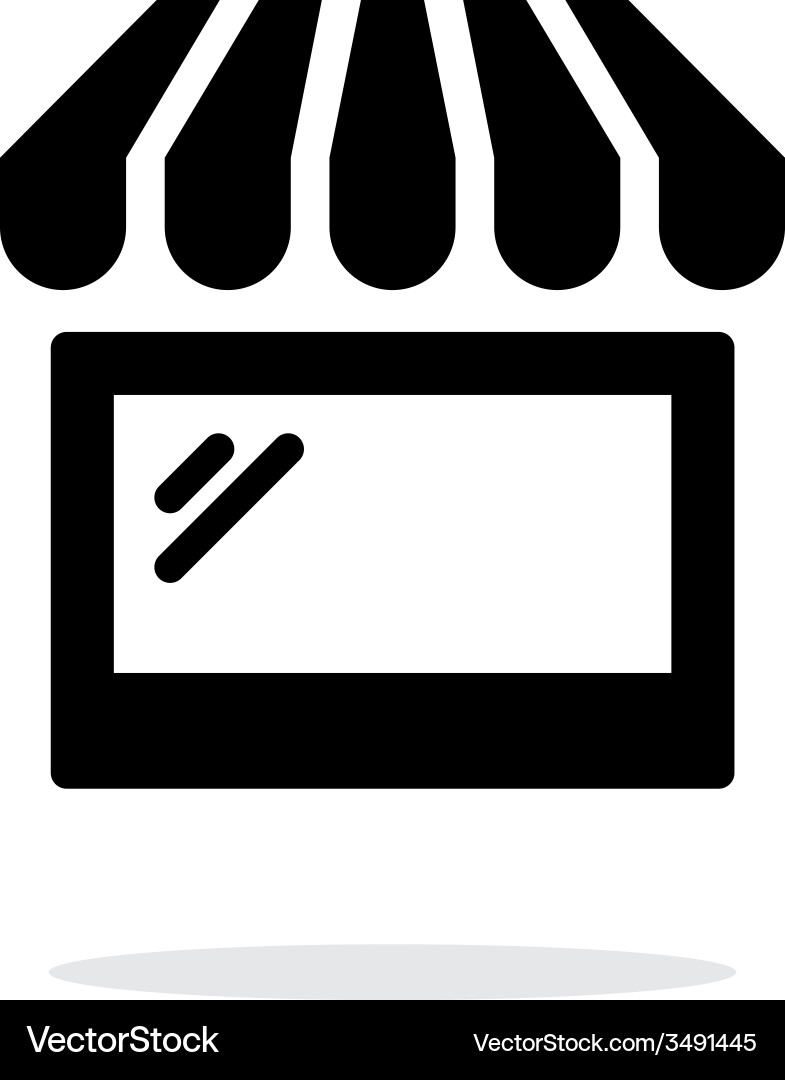 Storefront shop glass case icon on white Vector Image