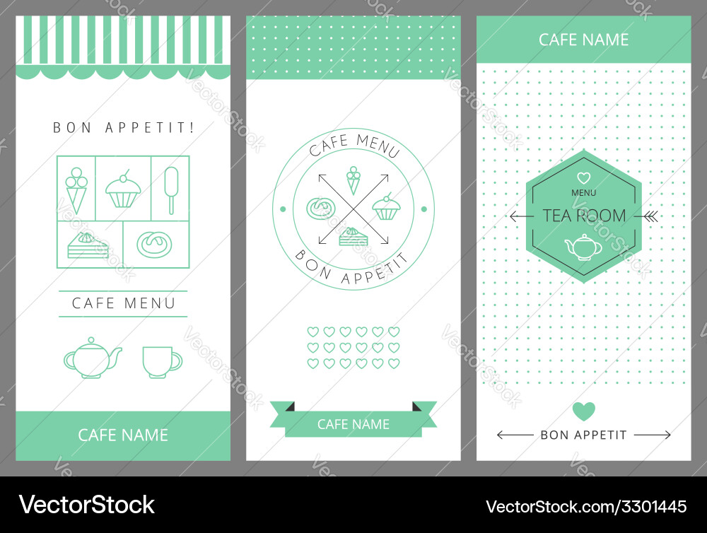 Tea room business card template Royalty Free Vector Image