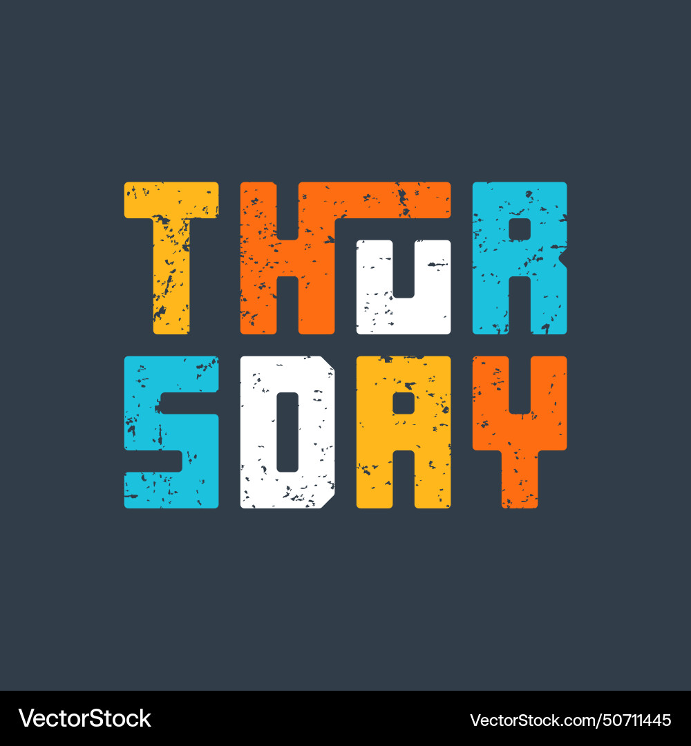 Thursday lettering style Royalty Free Vector Image