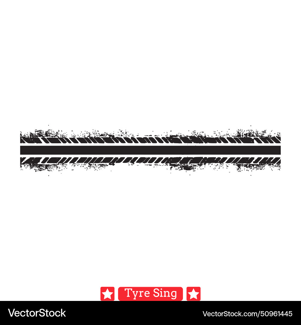 Tire print elements rubber tread mark Royalty Free Vector