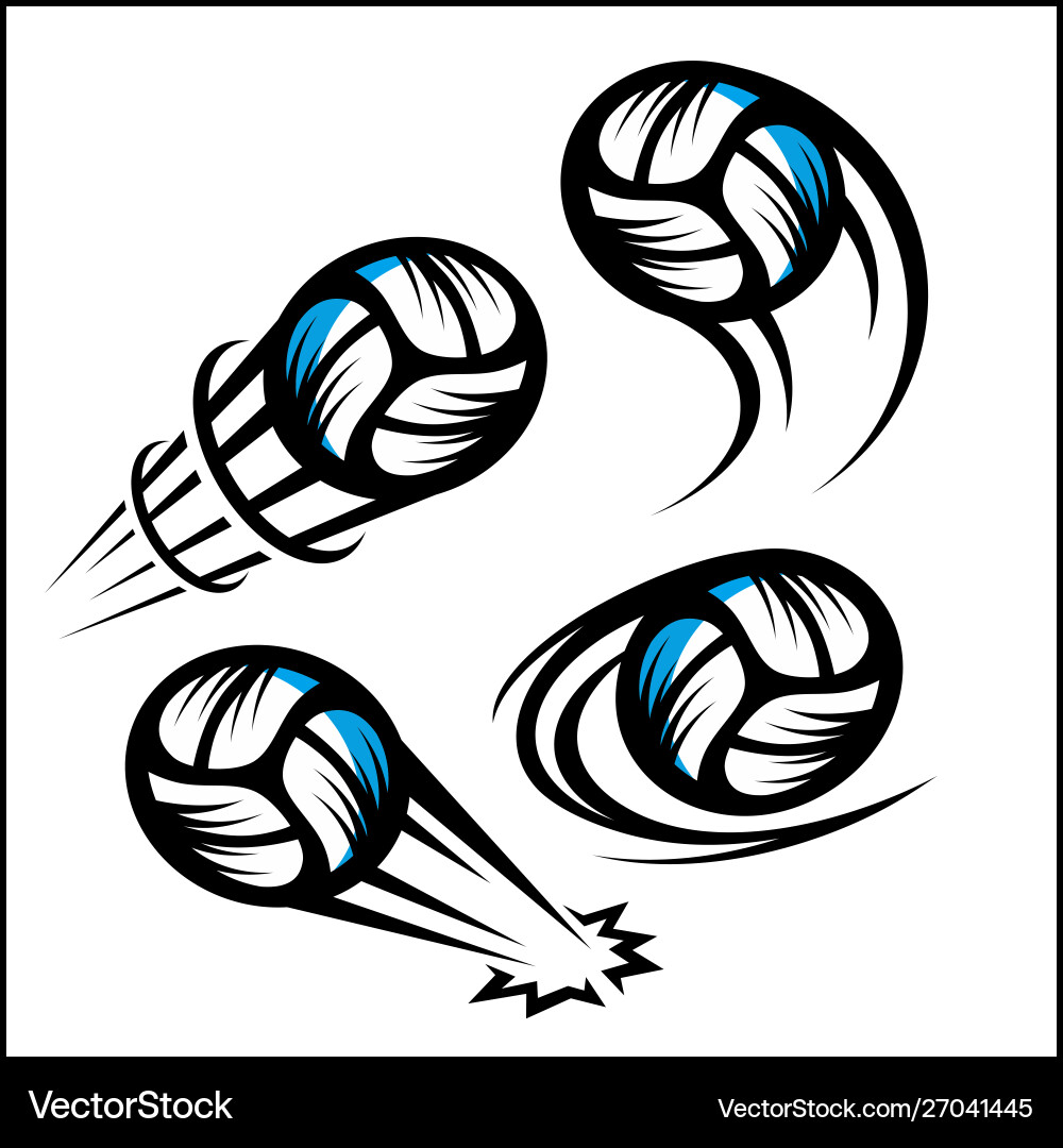 Volleyball swoosh set 4 Royalty Free Vector Image