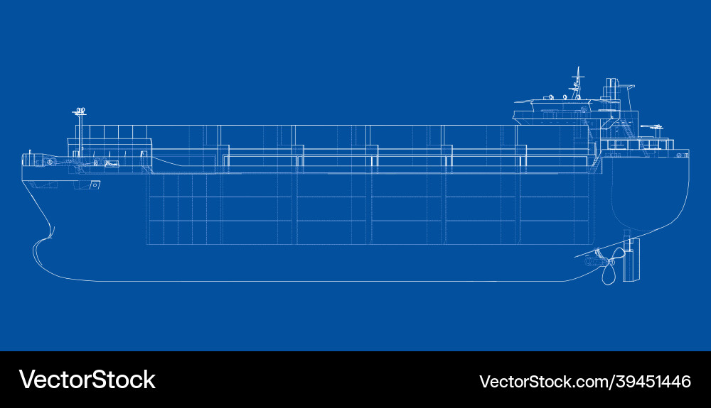 Cargo ship with containers Royalty Free Vector Image