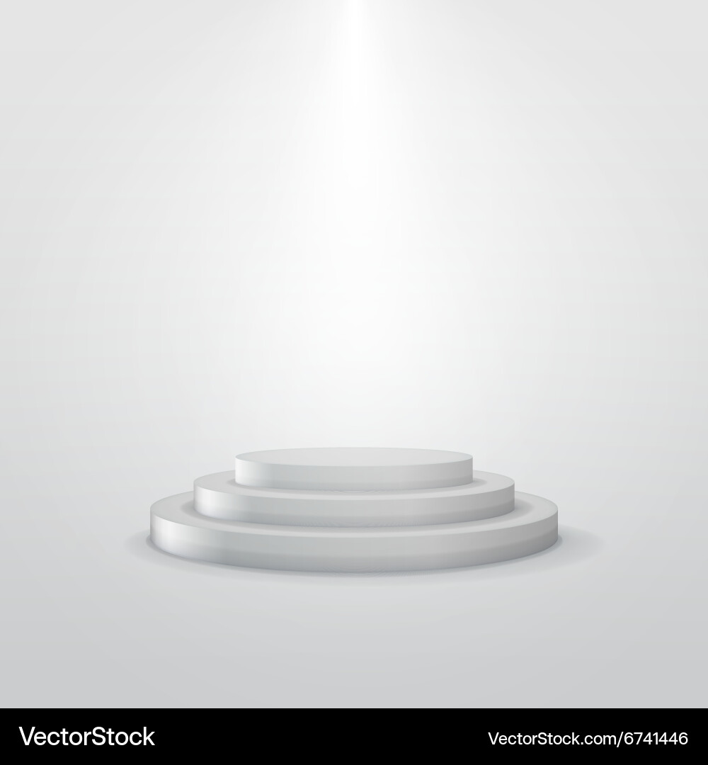 Empty white stage podium Royalty Free Vector Image