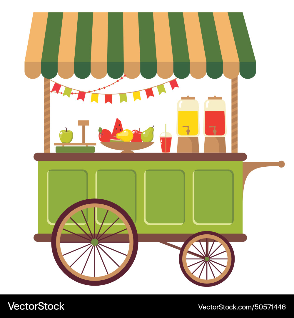 Fruit cart Royalty Free Vector Image - VectorStock
