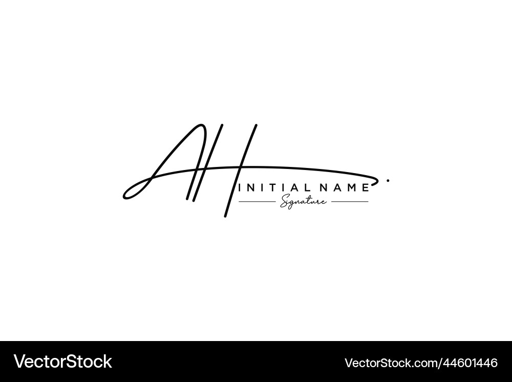 Initial ah signature logo template hand drawn Vector Image