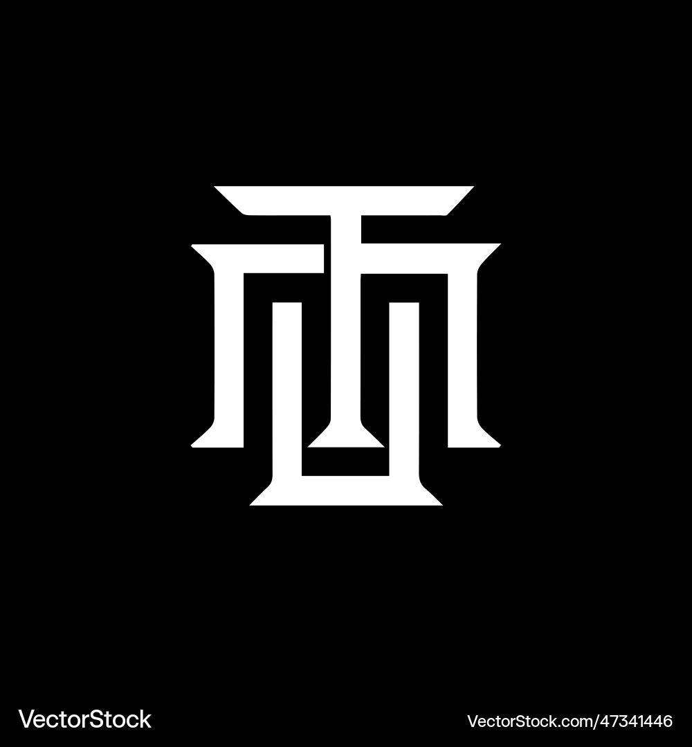 Modern minimalist monogram and text initial logo Vector Image