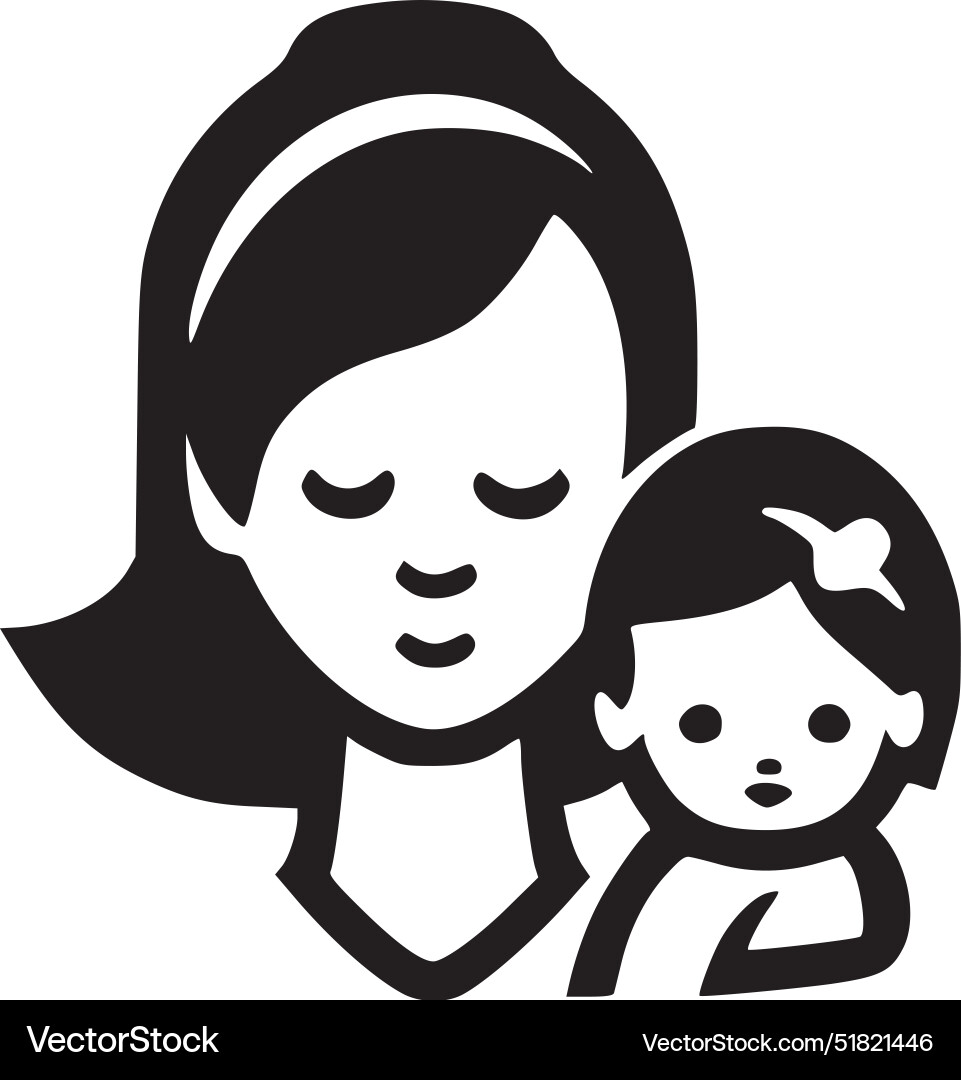 Mom - black and white isolated icon Royalty Free Vector