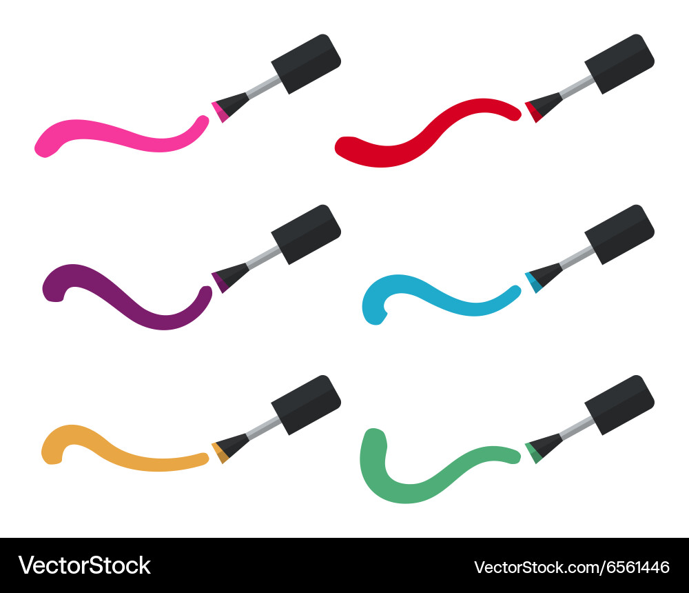 Multicolor nail brushes and dabs of polish Vector Image