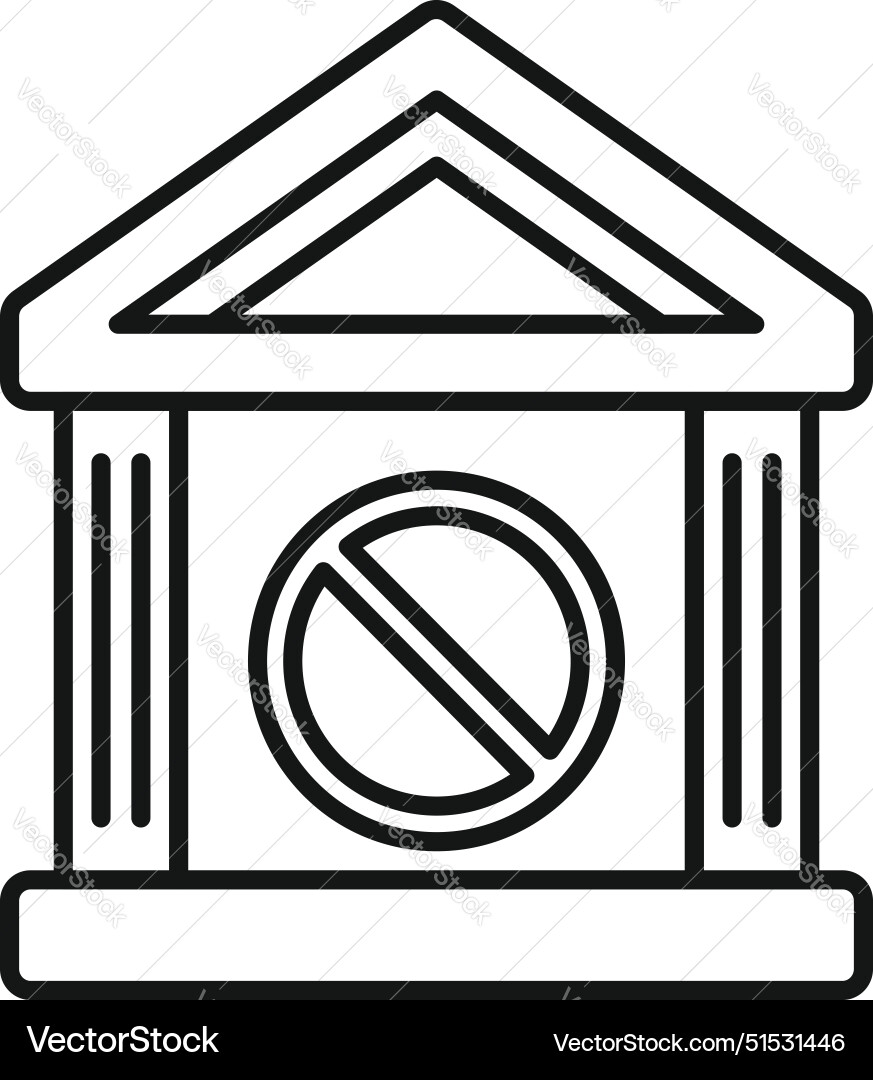 No entry government building closed icon Vector Image