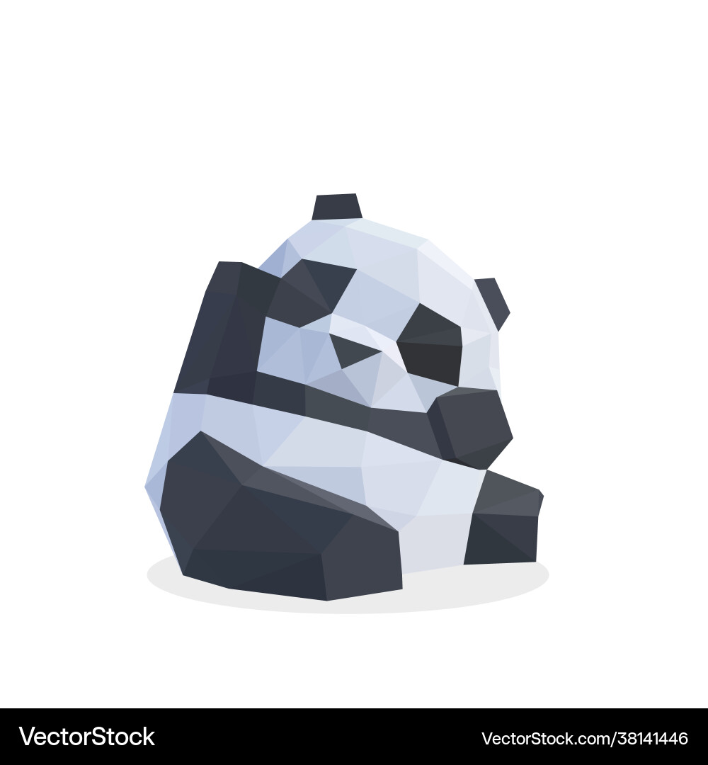 Polygonal art image a panda low poly cut Vektorbild