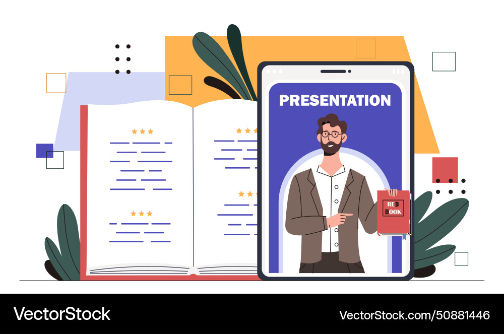 Presentation of book Royalty Free Vector Image