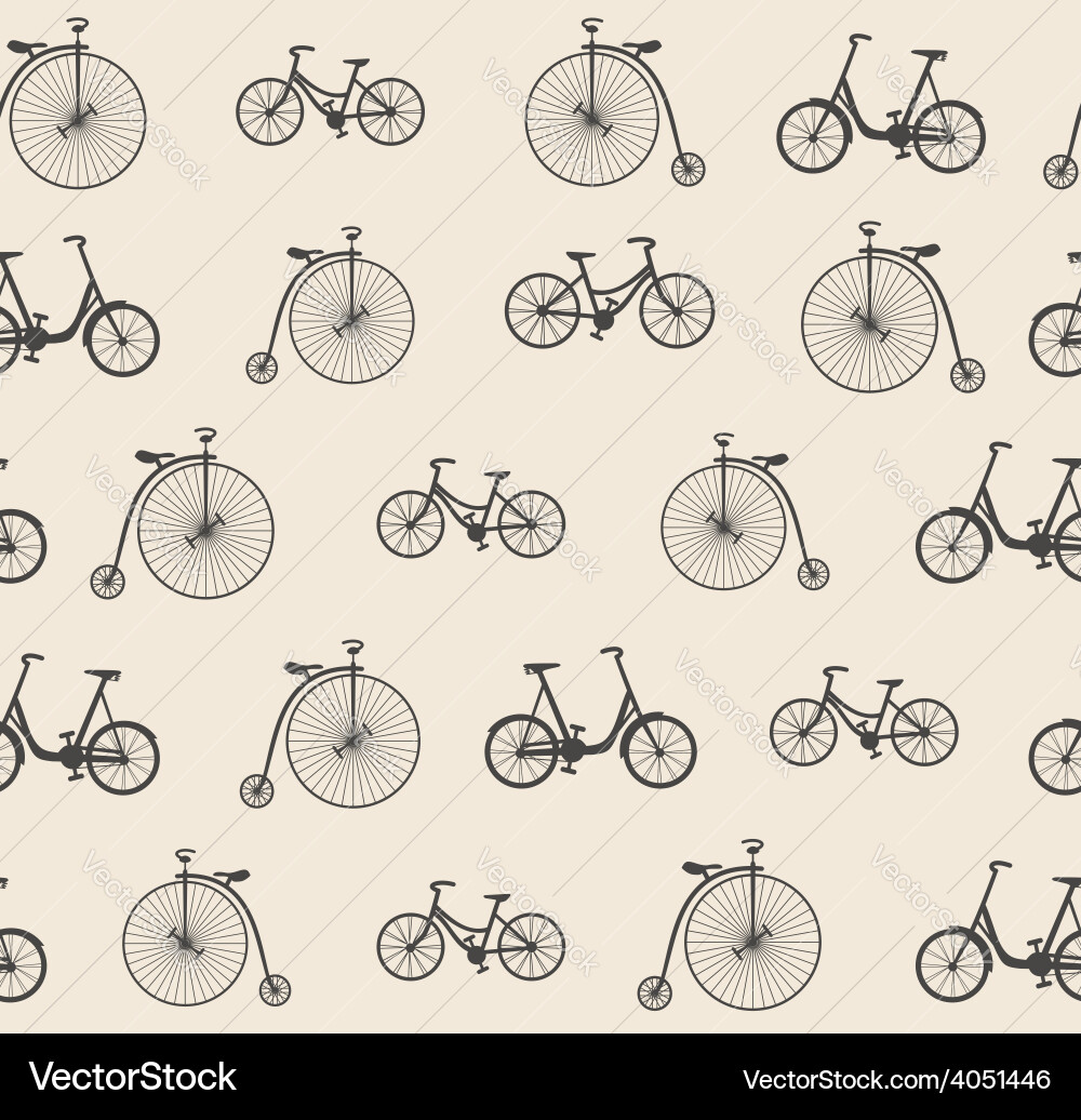 Retro Bicycle Seamless Pattern Royalty Free Vector Image