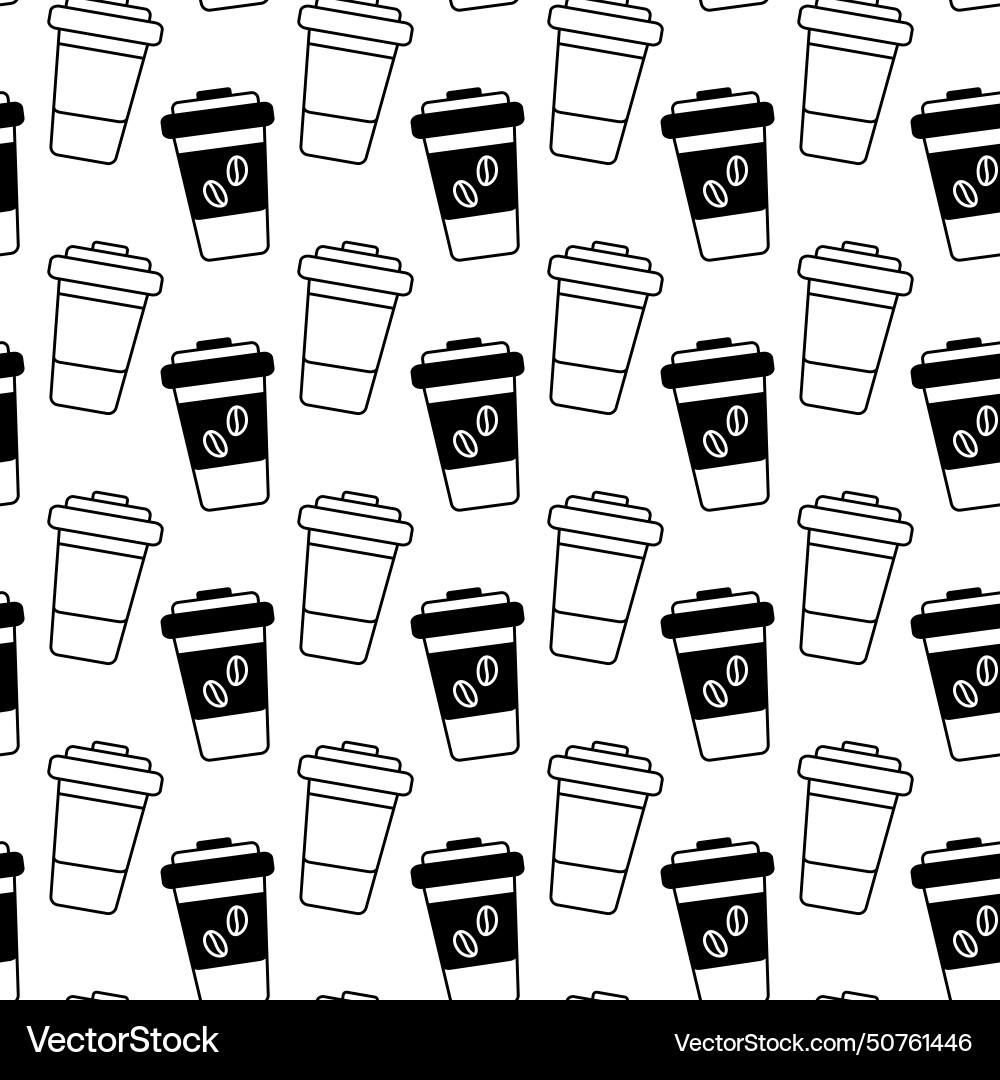 Seamless pattern of outline drawn disposable Vector Image