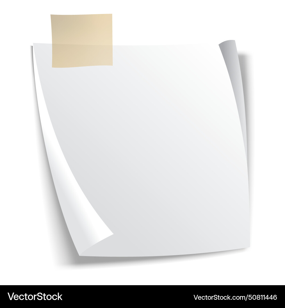 Sticky note blank paper sheet information Vector Image