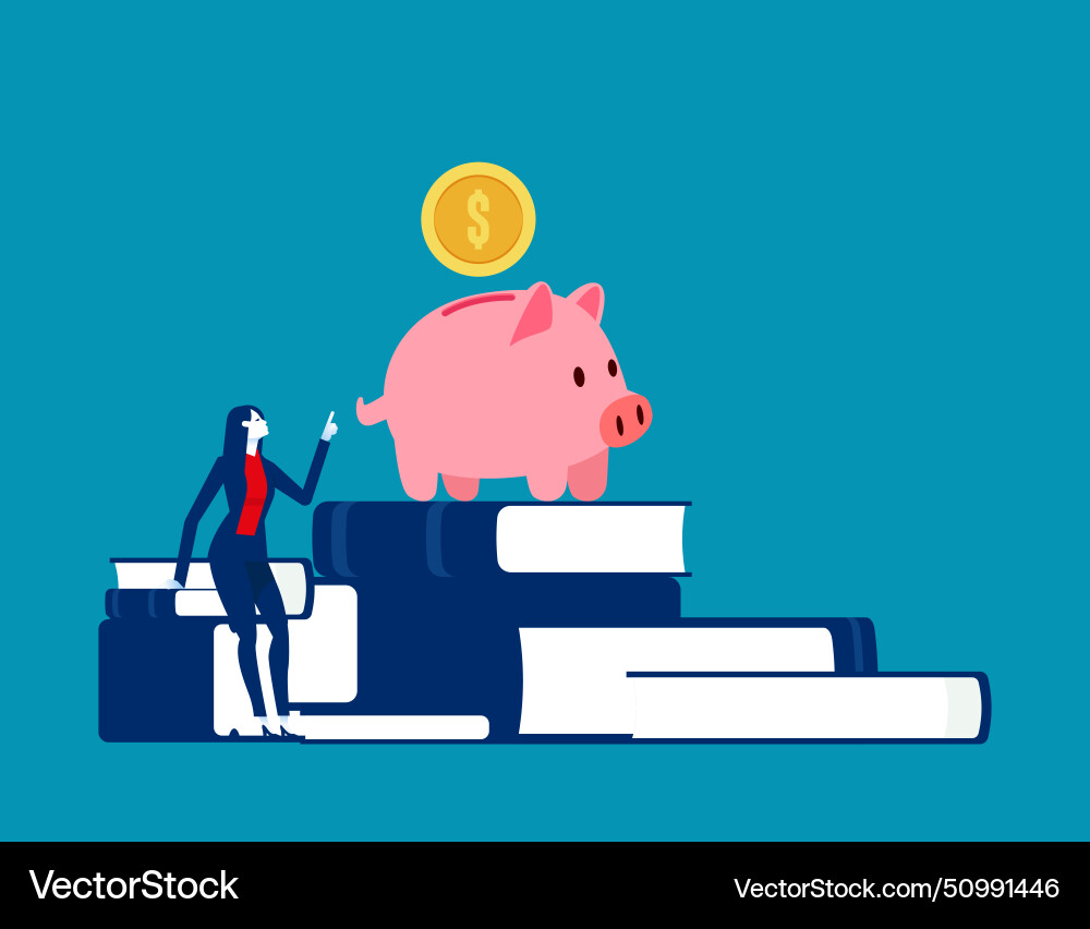 Student characters investing money in education Vector Image