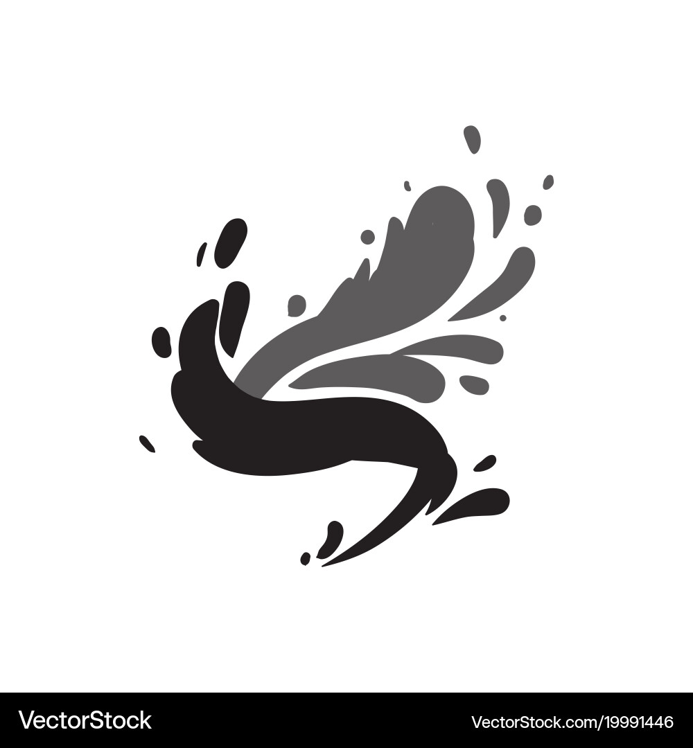 Water wavy splash isolated icon Royalty Free Vector Image