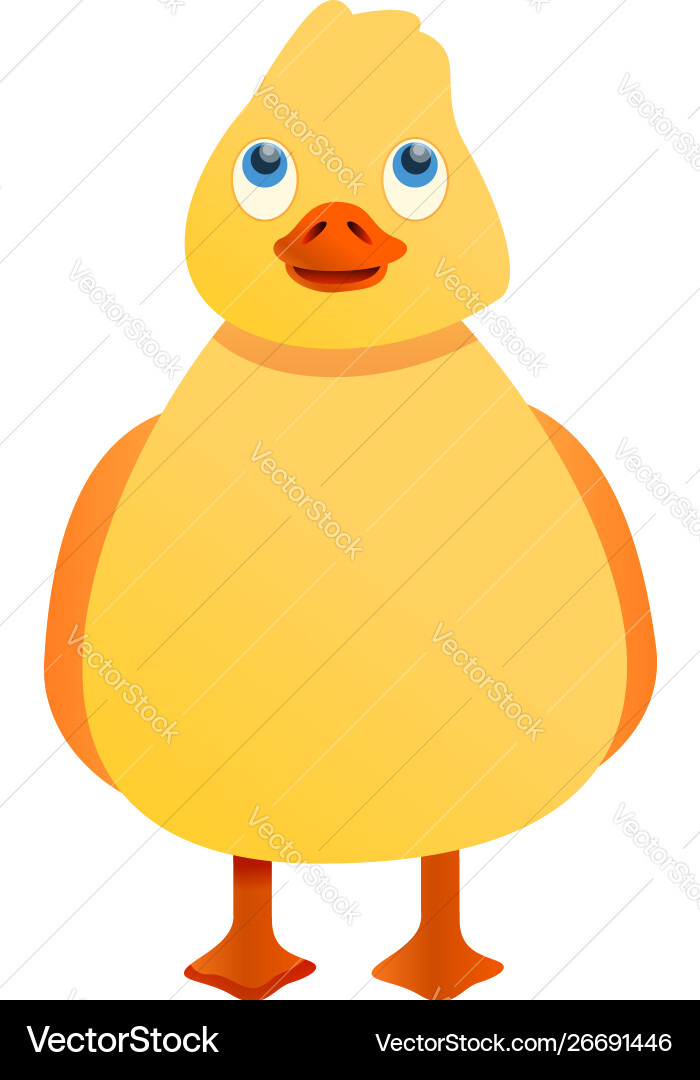 Yellow fat duck icon cartoon style Royalty Free Vector Image