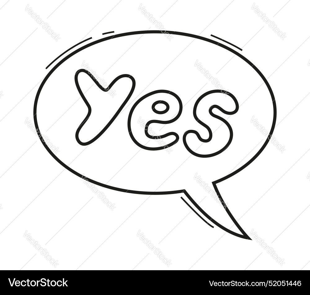 Yes bubble speech icons with words like no ok Vector Image