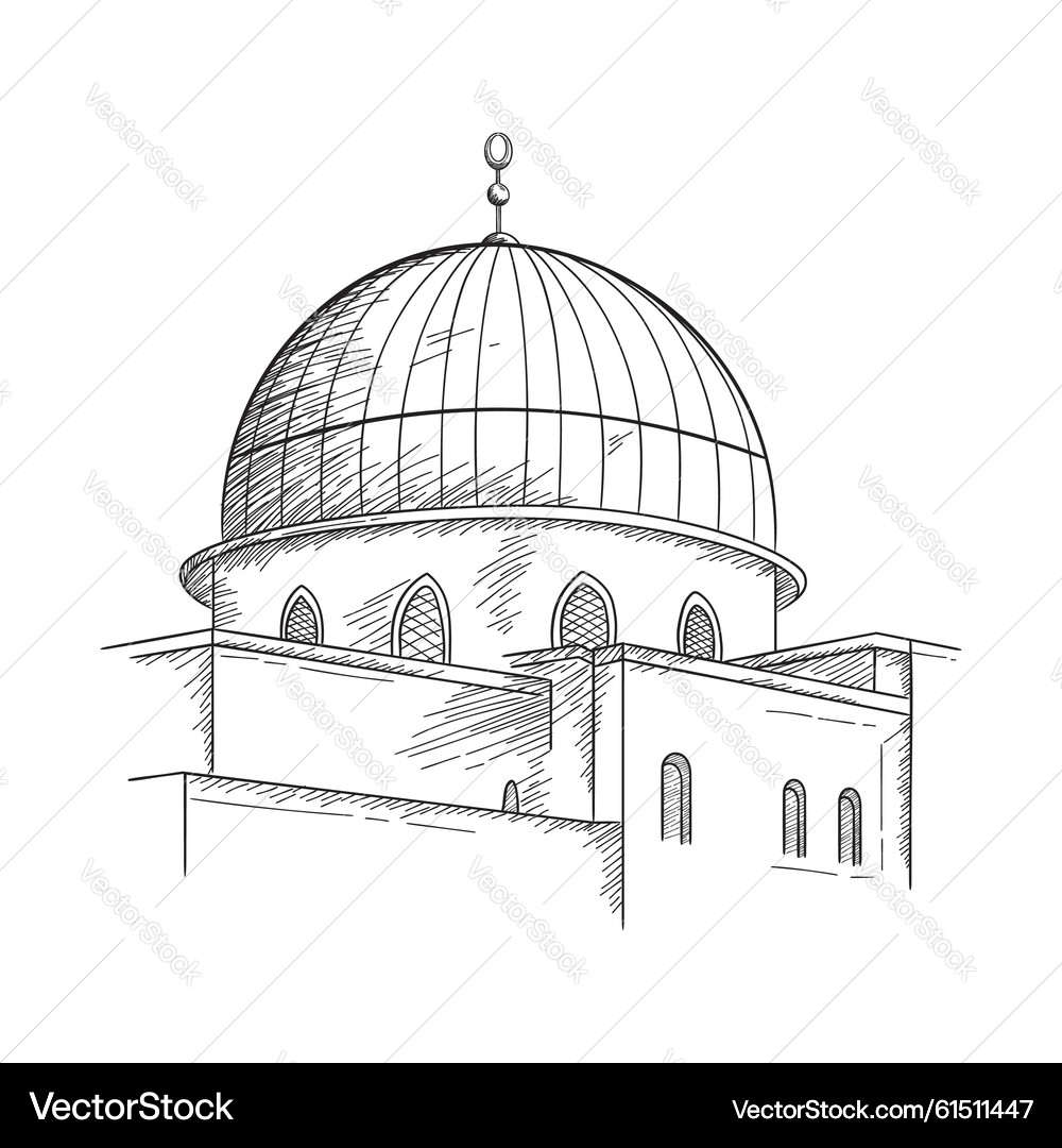 Al-Aqsa Mosque Sketch – Royalty-Free Vector | VectorStock