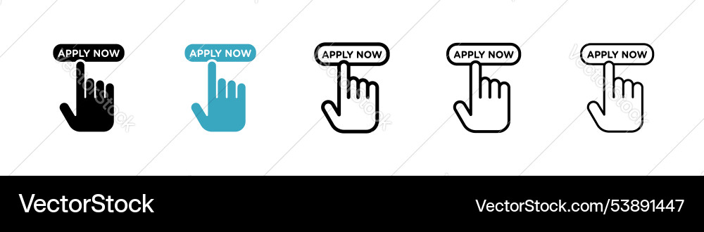 Apply icon set Royalty Free Vector Image - VectorStock