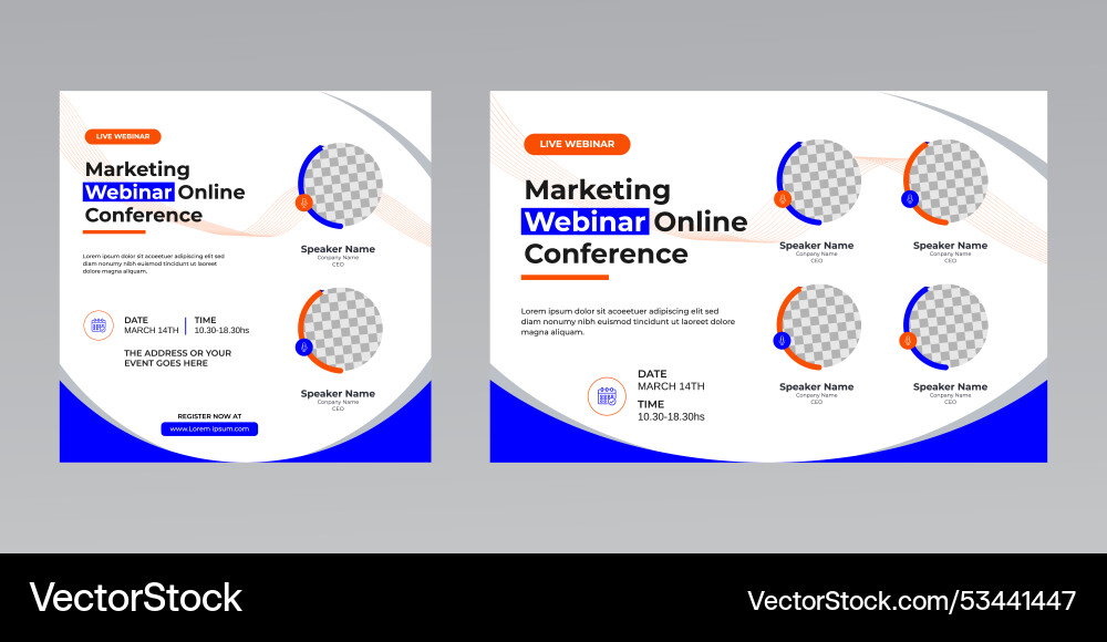 Business webinar invitation social media post Vector Image