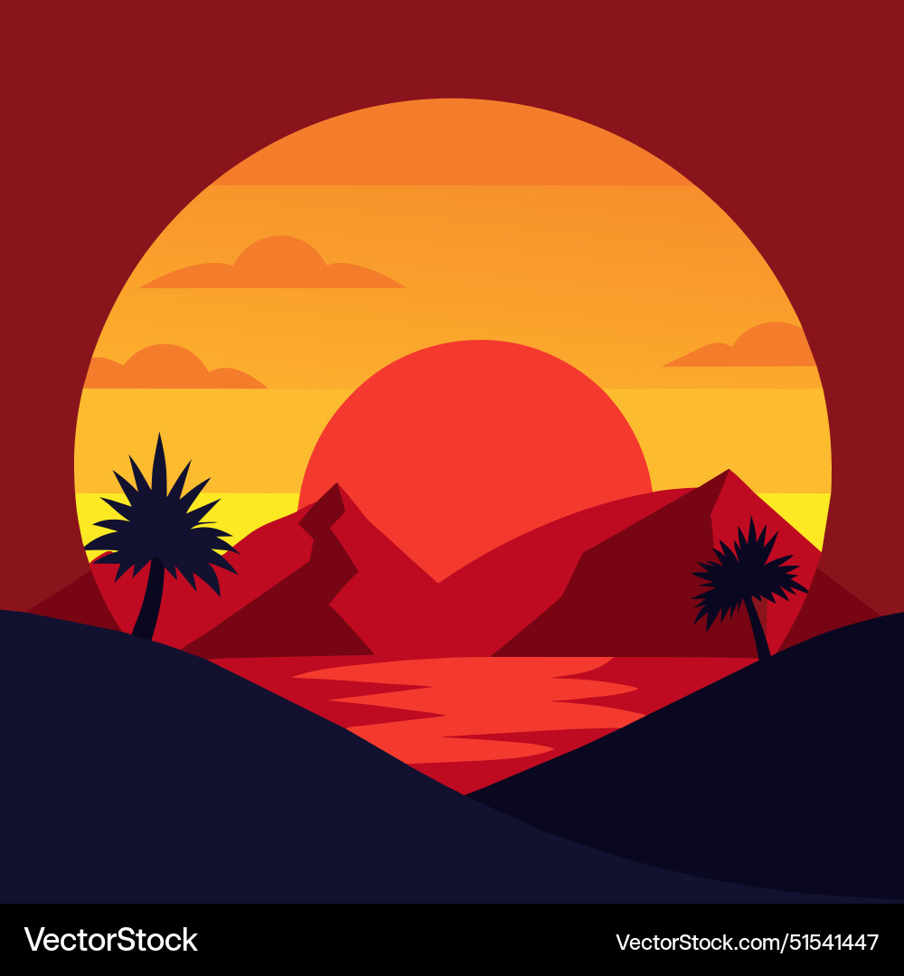 Captivating sunsets natures evening masterpiece Vector Image