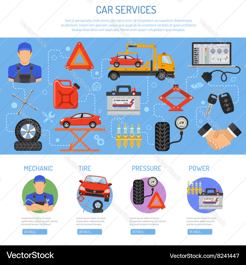 Car service infographics Royalty Free Vector Image