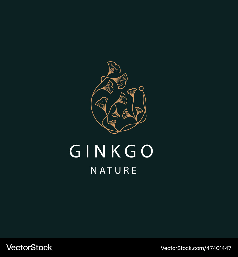 Ginkgo logo Royalty Free Vector Image - VectorStock