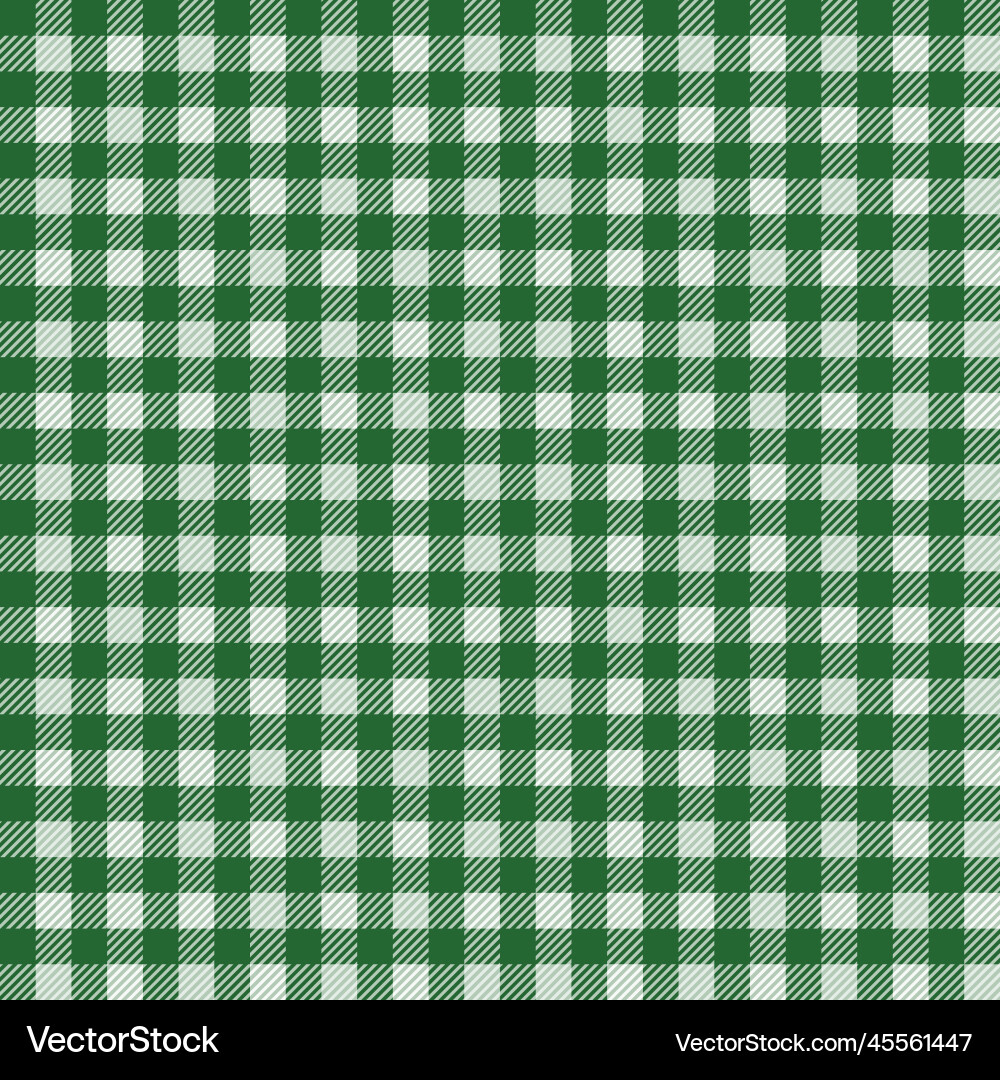 Green gingham plaid pattern Royalty Free Vector Image