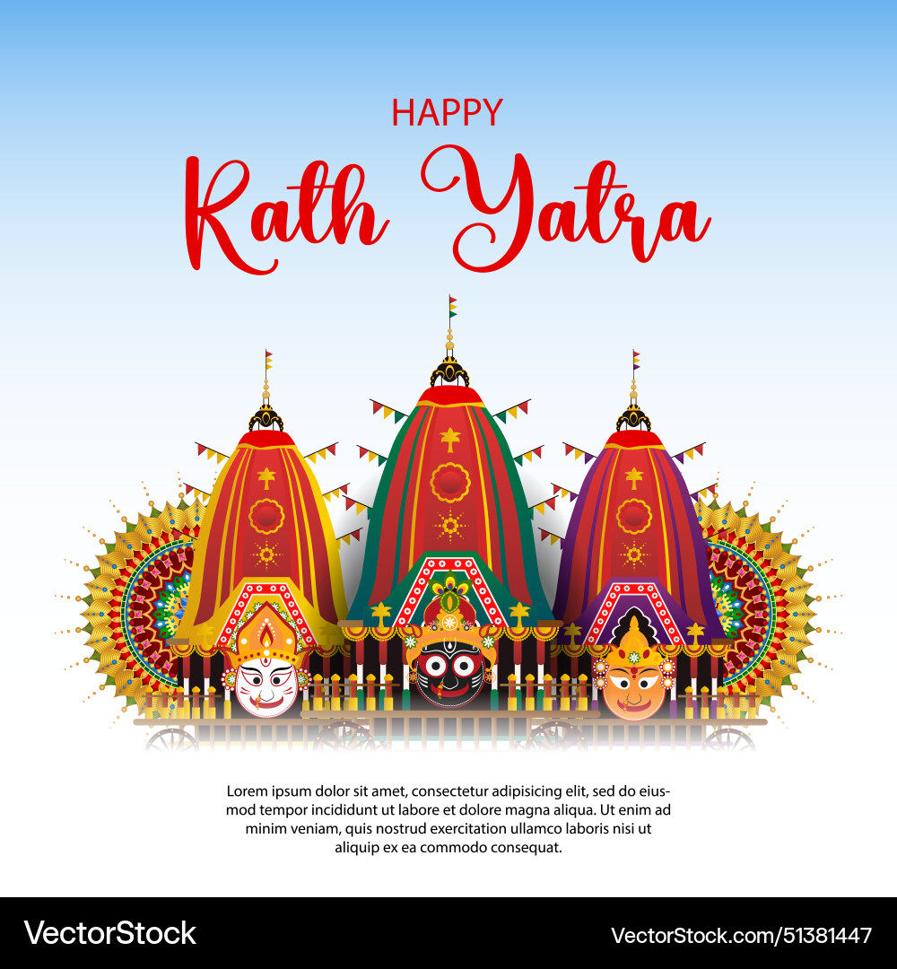 Happy rath yatra Royalty Free Vector Image - VectorStock
